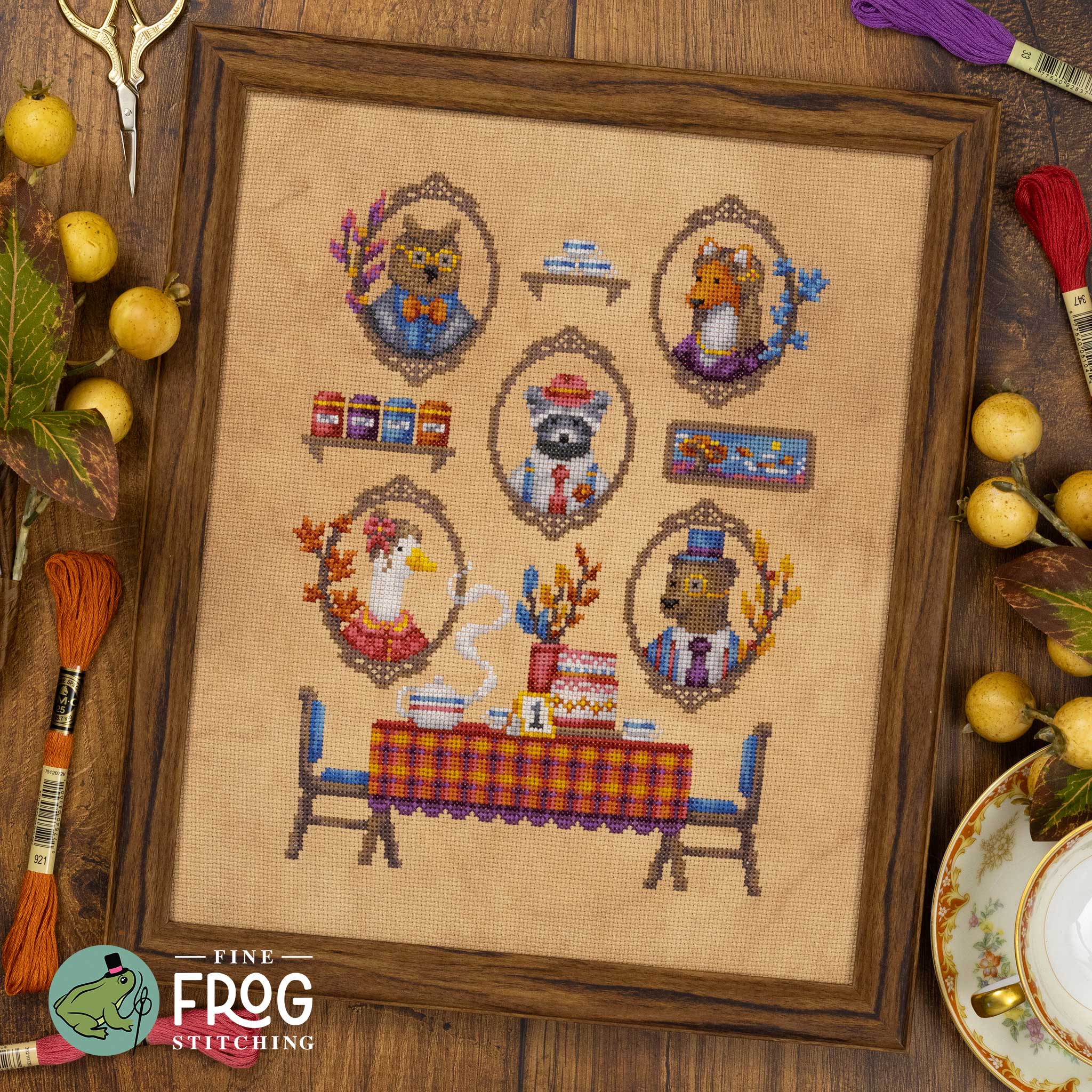 Twigs and Tea - Printed Cross Stitch Chart – Fine Frog Stitching Wholesale